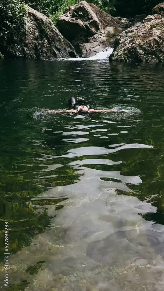 Beautiful Woman Floating In Water, Woman Floating in water, Waterfalls ...
