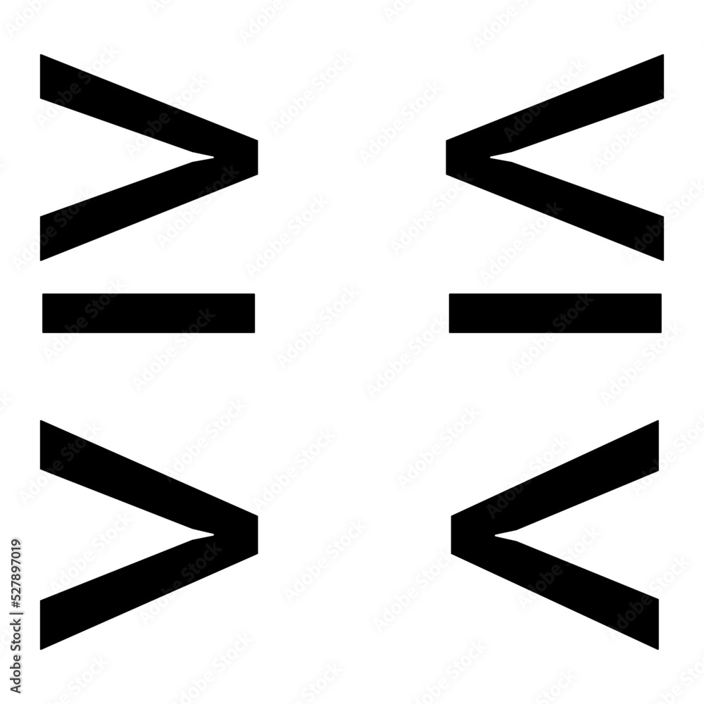 less than greater than and equal symbol in mathematics. inequality ...