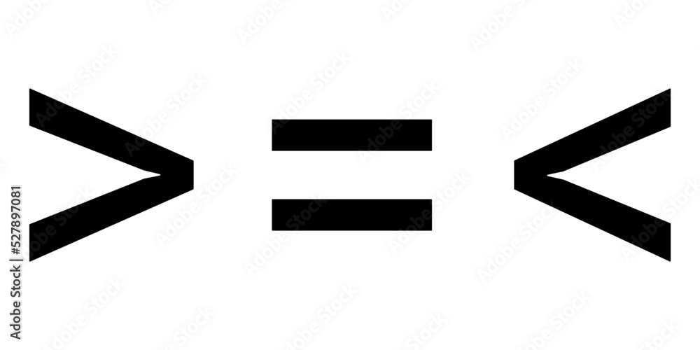 Less Than Greater Than And Equal Symbol In Mathematics Inequality