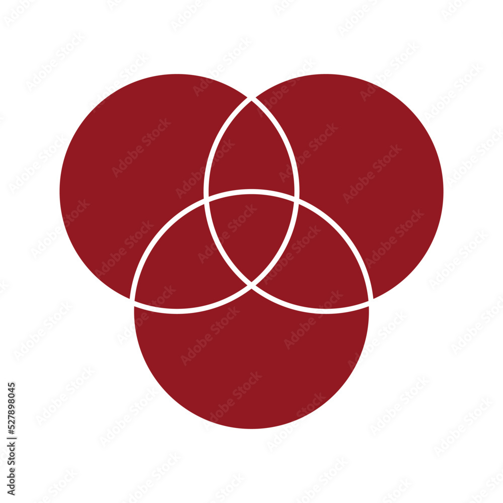 Intersection of three sets circles. Venn diagram of 3 sets Stock Vector ...