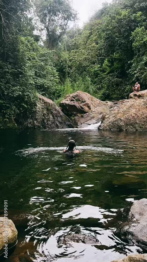 natural swimming hole, natural spring water, beautiful woman swimming ...