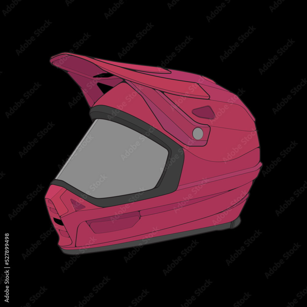 Block helmet full face Vector Illustration, Helmet Concept, helmet ...
