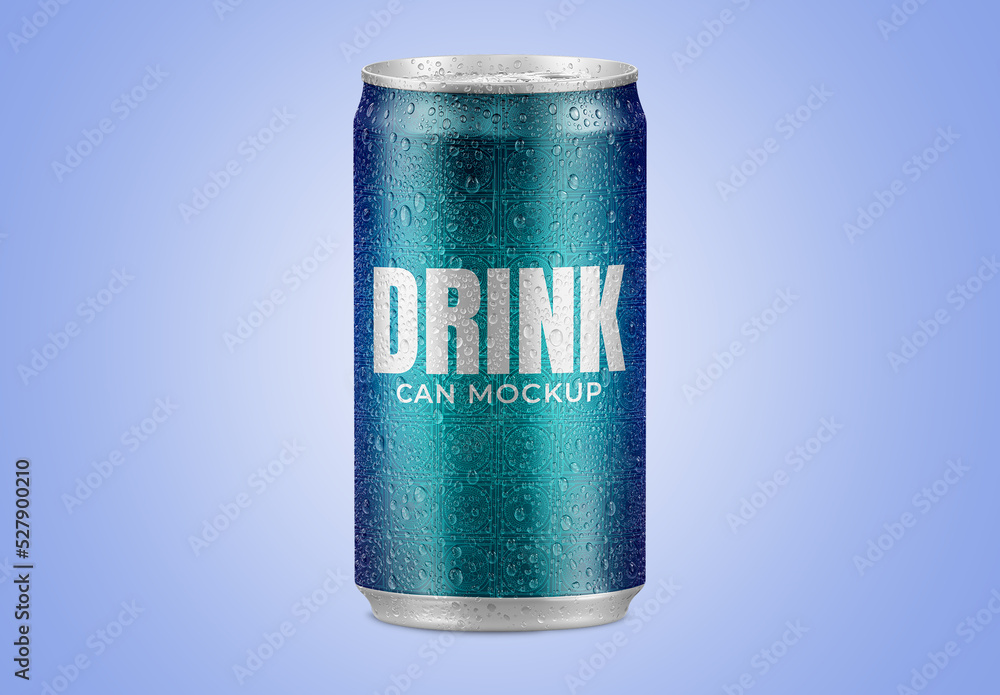 Can with Water Drops Mockup Stock Template | Adobe Stock