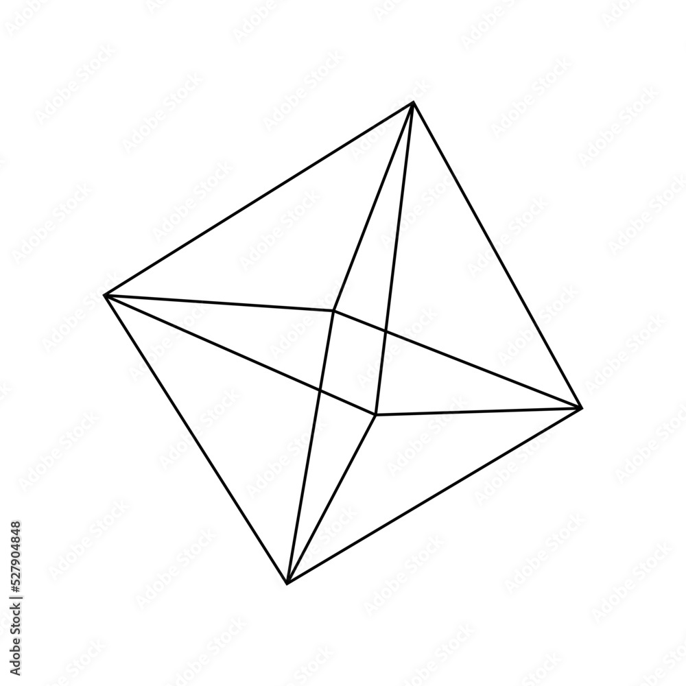 3D model of octahedron shape Stock Vector | Adobe Stock