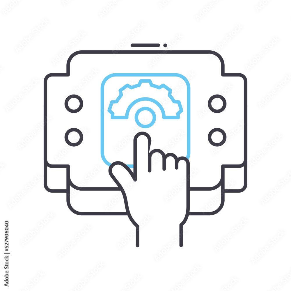 HMI - human machine interface line icon, outline symbol, vector ...