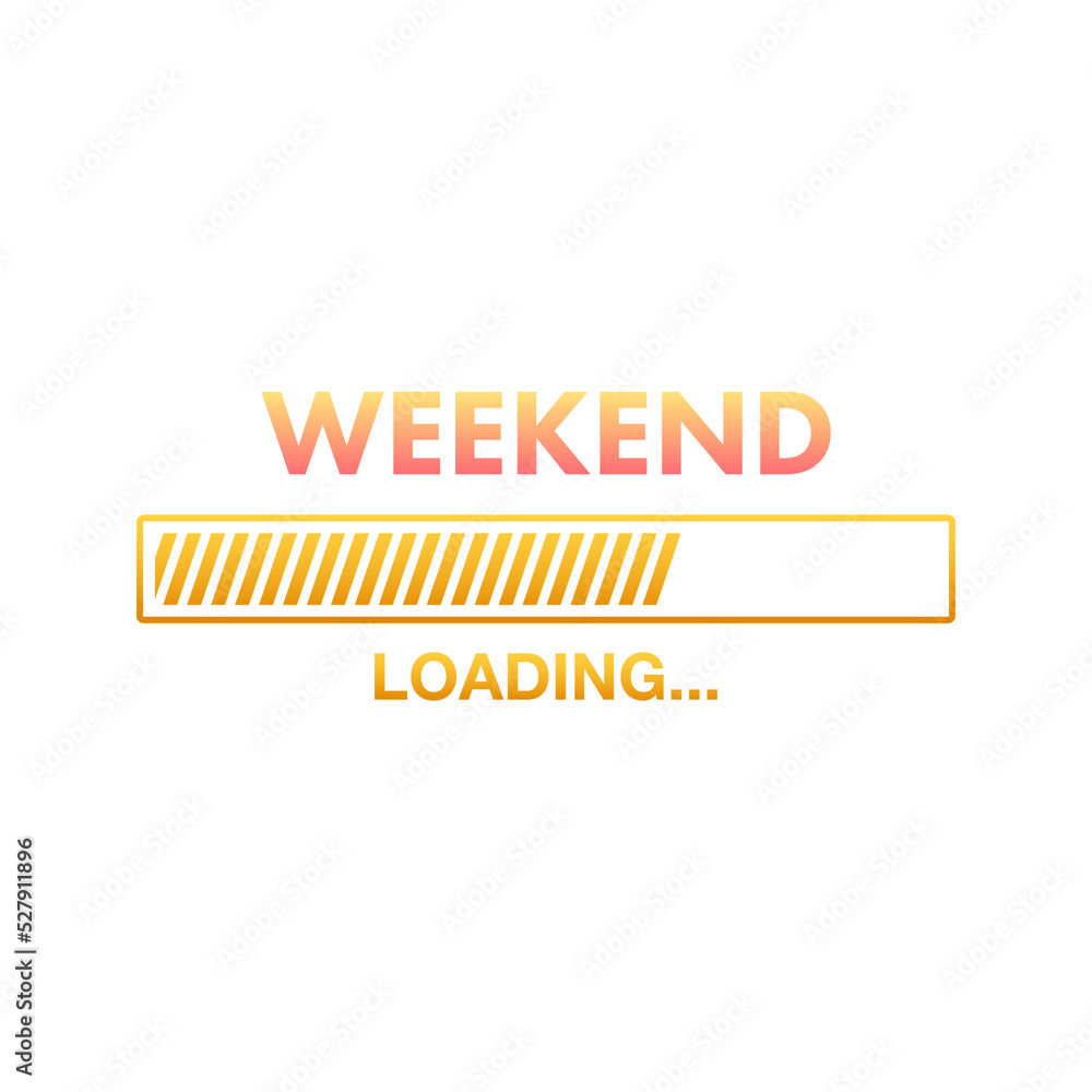 Cartoon weekend loading for print design. Black friday. Holiday ...