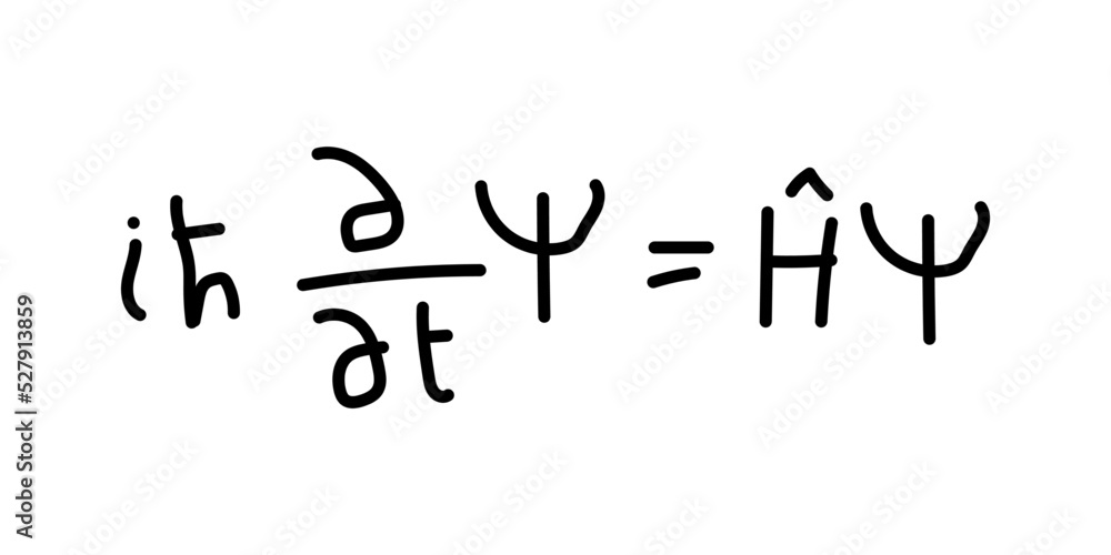 the schrodinger equation. linear partial differential equation Stock ...