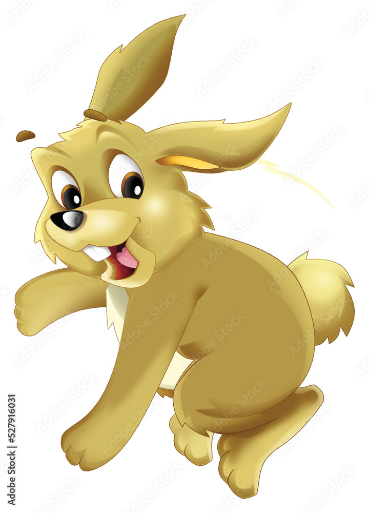 Cartoon happy rabbit bunny is standing looking and smiling illustration ...
