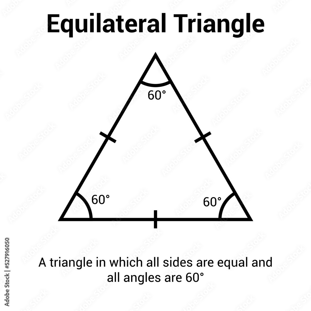 types of triangle in mathematics. Equilateral triangle Stock Vector ...