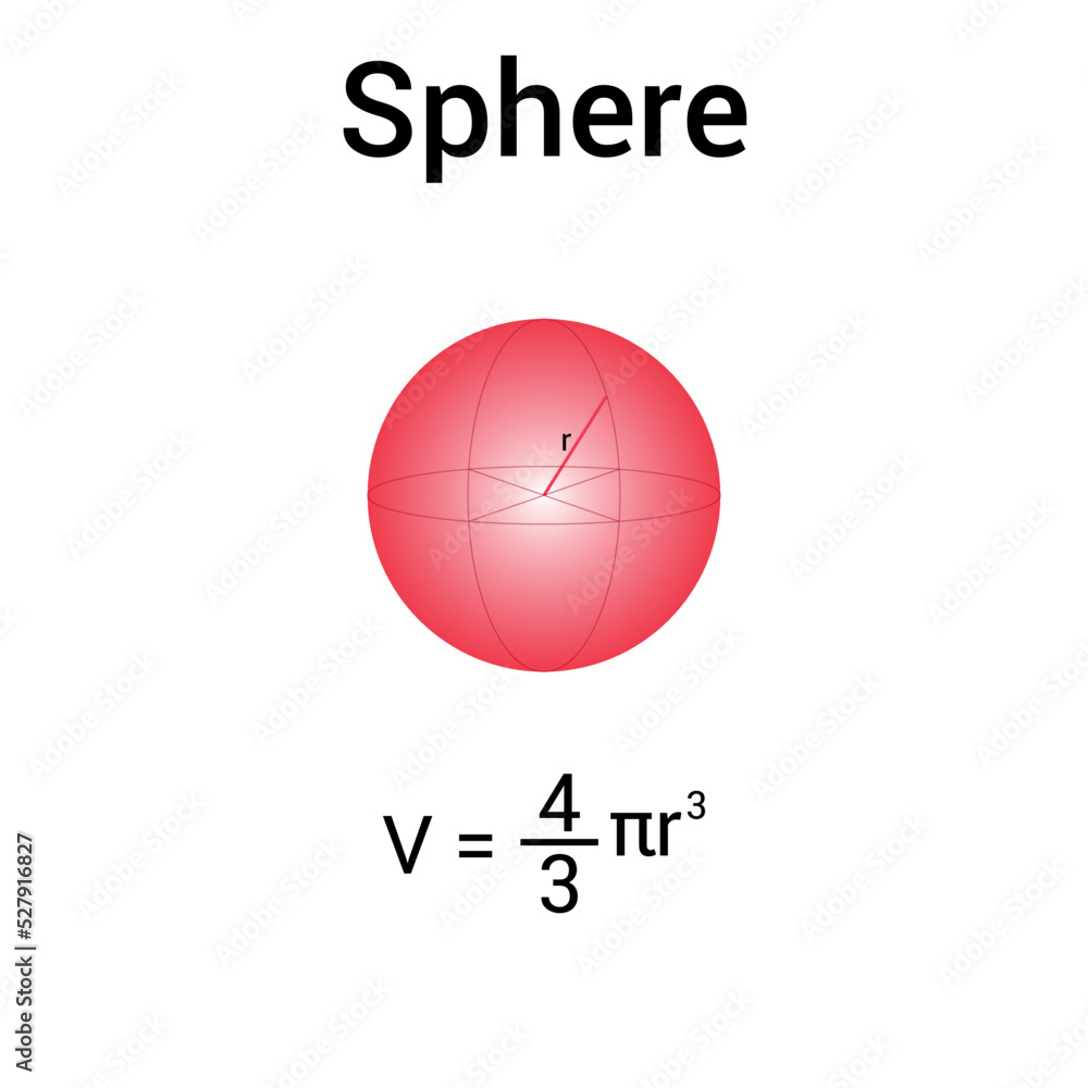 volume of sphere formulas in mathematics Stock Vector | Adobe Stock