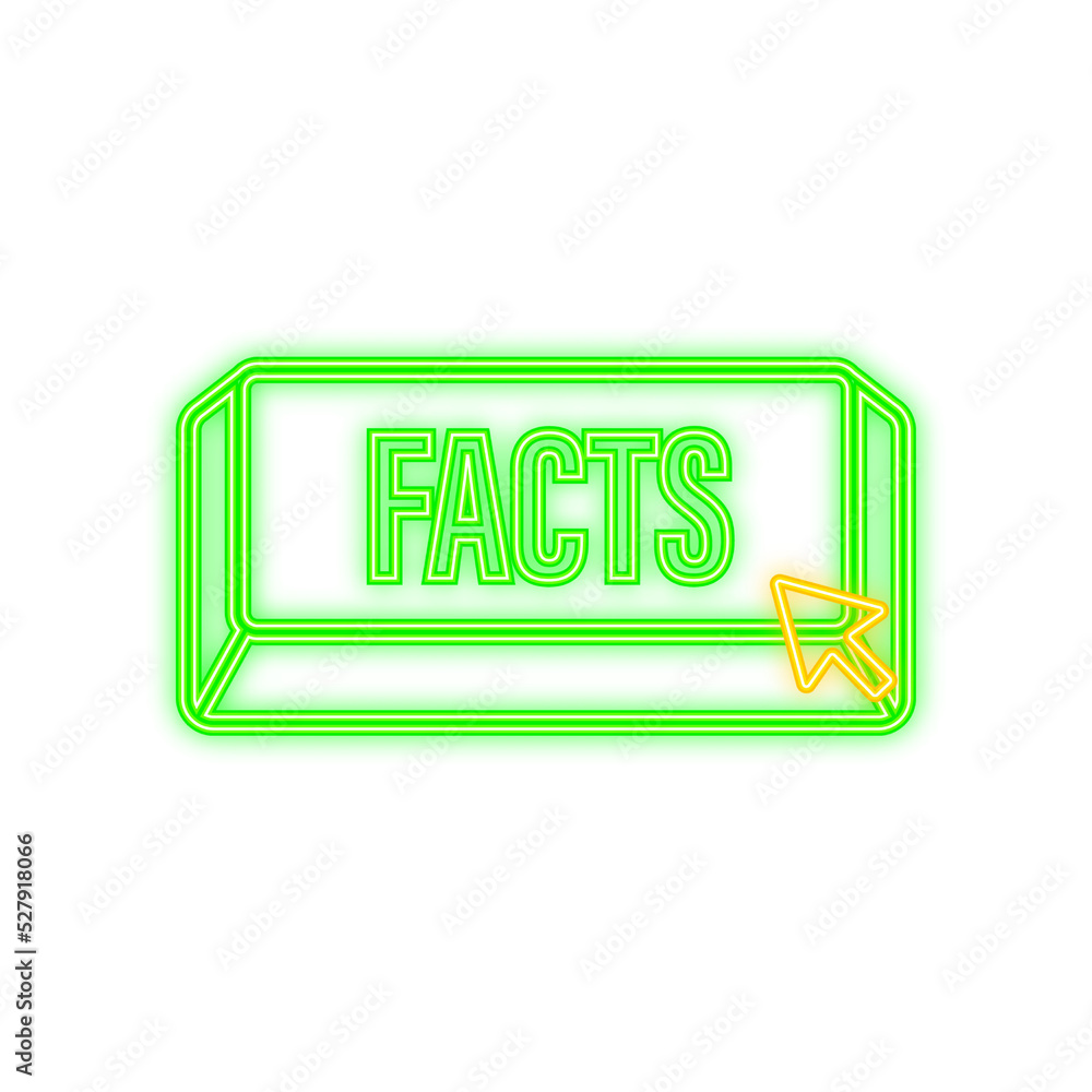 Myths facts neon style button. Facts, great design for any purposes ...