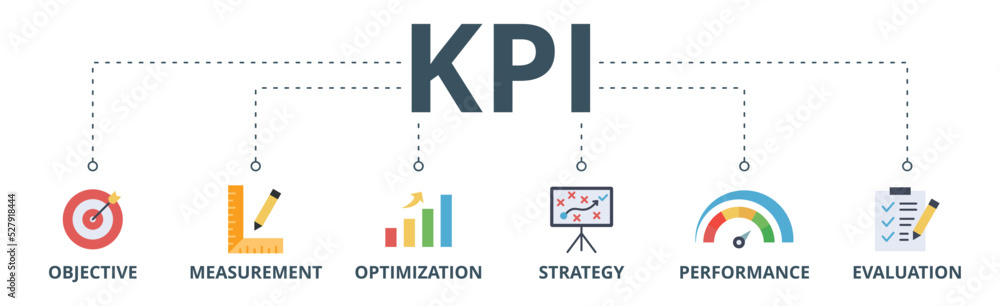 KPI banner web icon vector illustration concept for key performance ...
