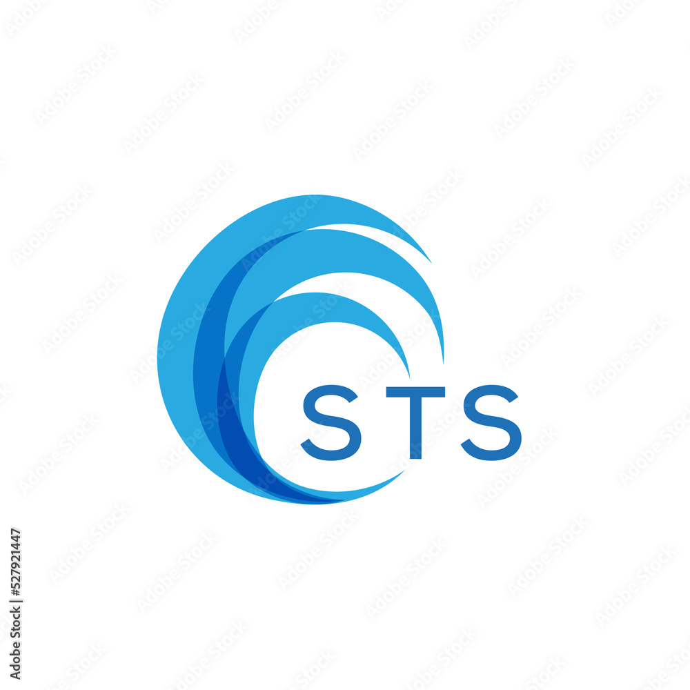 STS letter logo. STS blue image on white background. STS Monogram logo design for entrepreneur ...