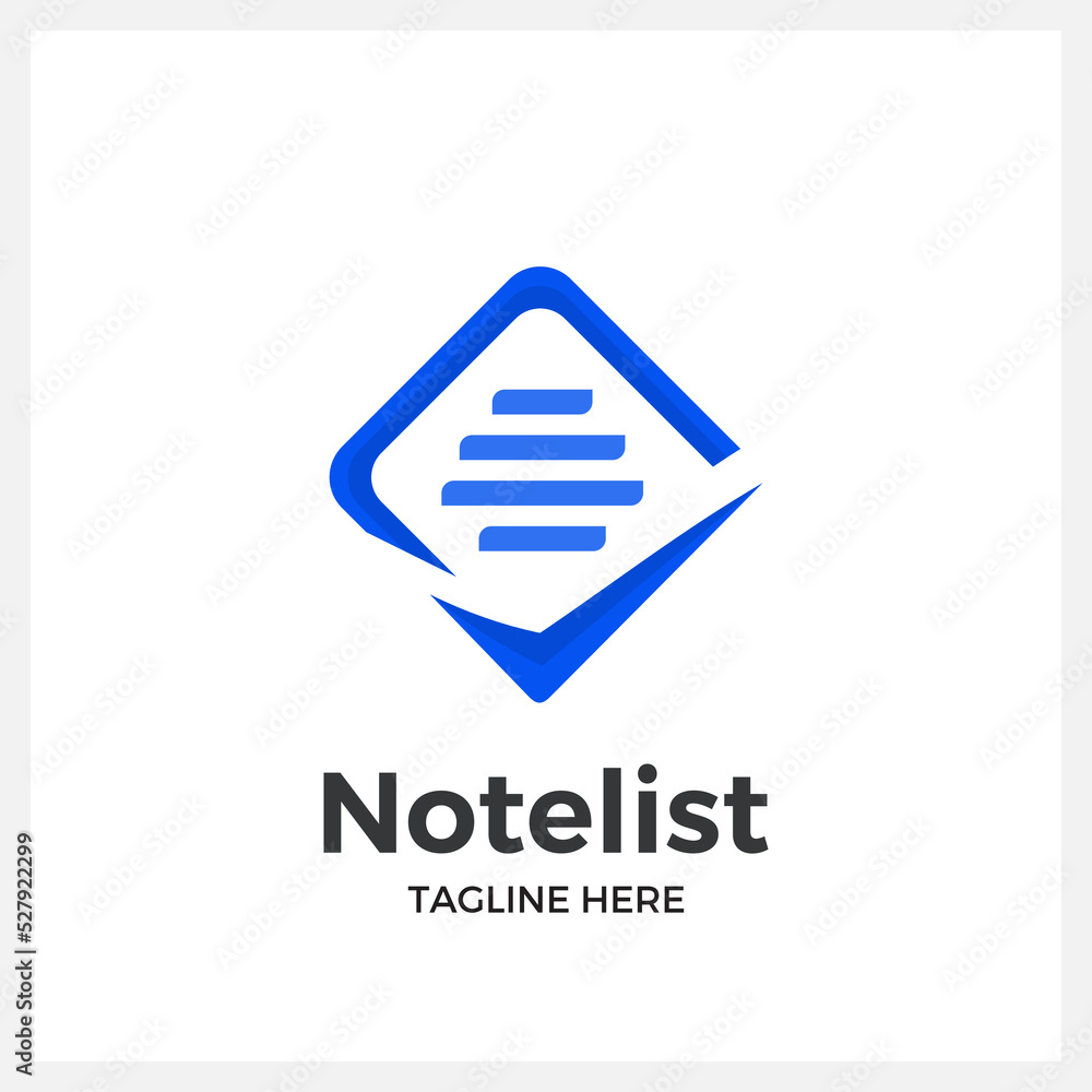 logo note with check symbol for business and other company vector de ...