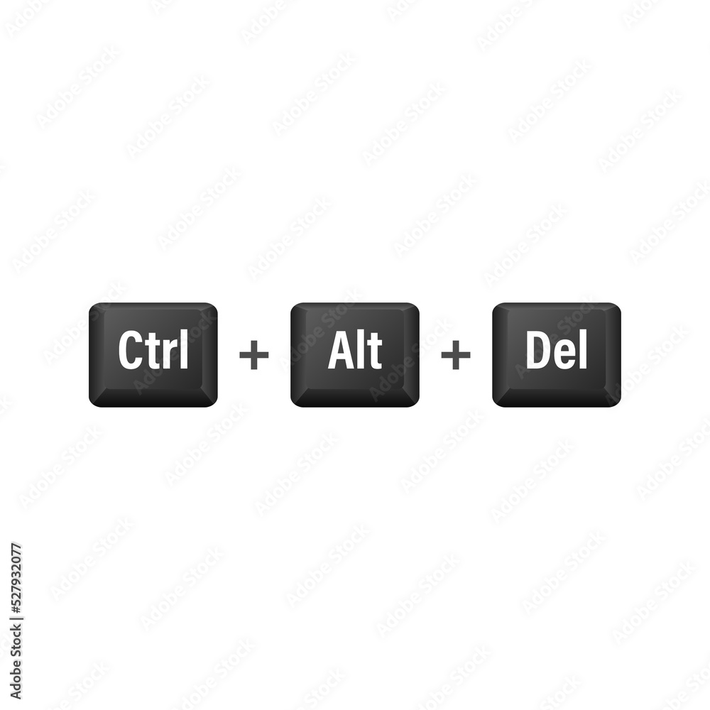 Ctrl Alt Del Shortcut Keys Keyboard Keys Computer Button Vector Stock Illustration Stock