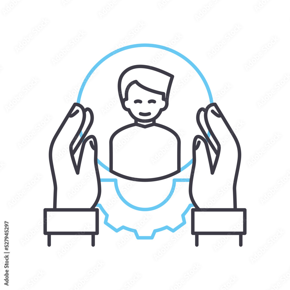 personalized care line icon, outline symbol, vector illustration ...