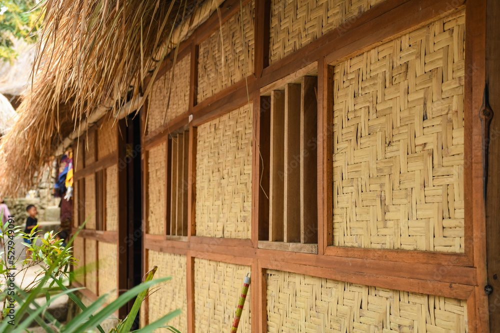 Traditional design of the exterior of SASAK houses in Sade Village ...