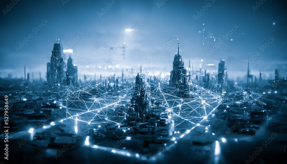 The concept of a high-speed internet connection visualized as cables ...
