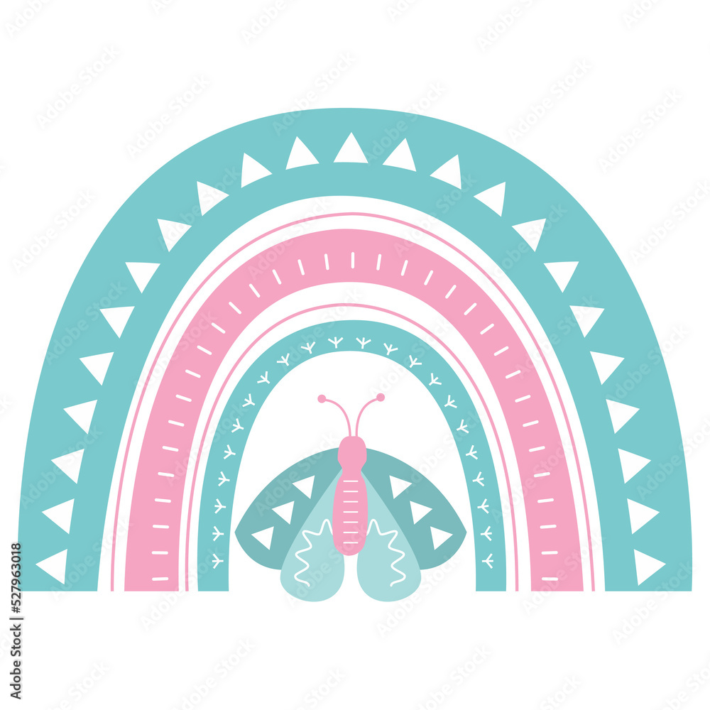 rainbow and butterfly design Stock Illustration | Adobe Stock