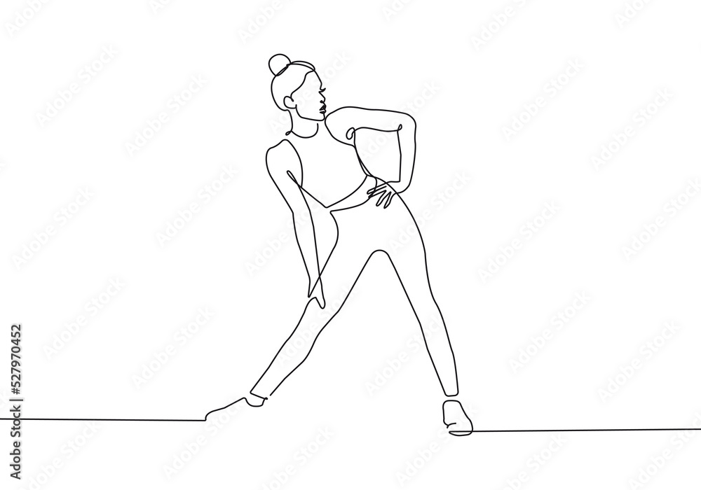 Woman Fitness Continuous Line Drawing. Sport Concept Minimalist Trendy ...