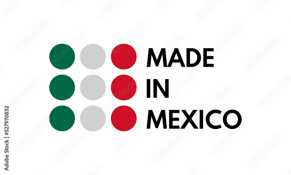 made in mexico, vector logo with mexican flag painted circles Stock ...
