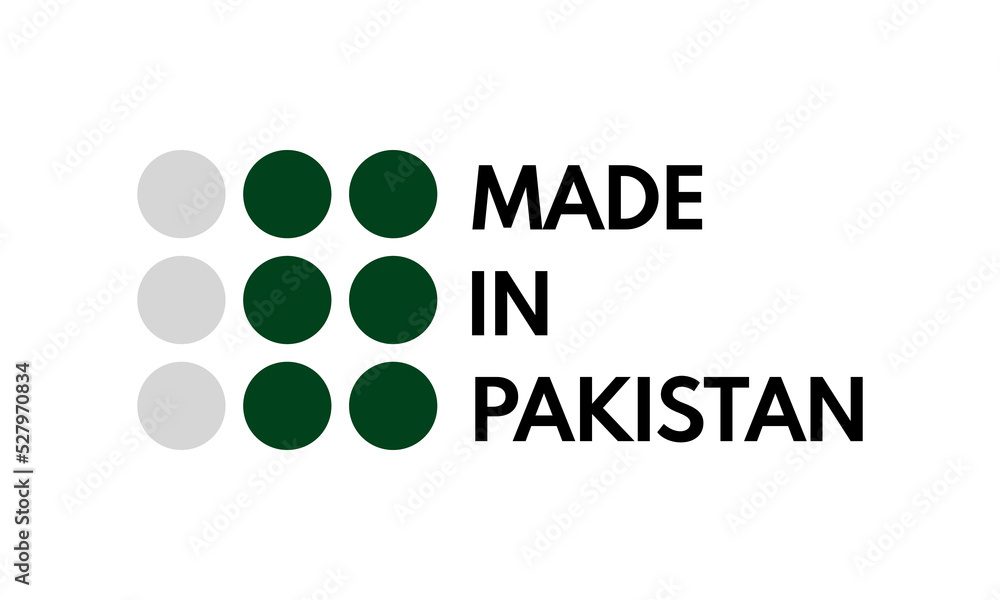 made in pakistan, vector logo with pakistani flag painted circles Stock ...