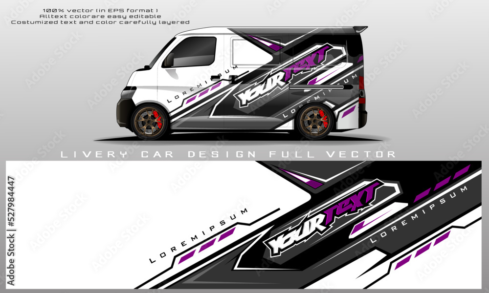 van decal design vector. Graphic abstract stripe racing background kit ...