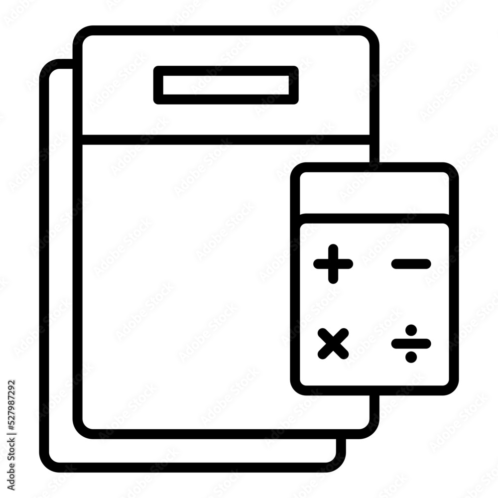 calculator icon and sheet of paper Stock Vector | Adobe Stock