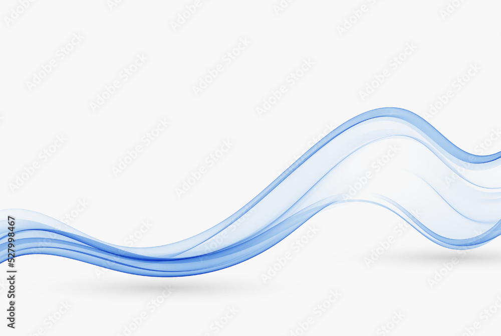 Abstract blue transparent flow lines. Blue wave background. Stock ...
