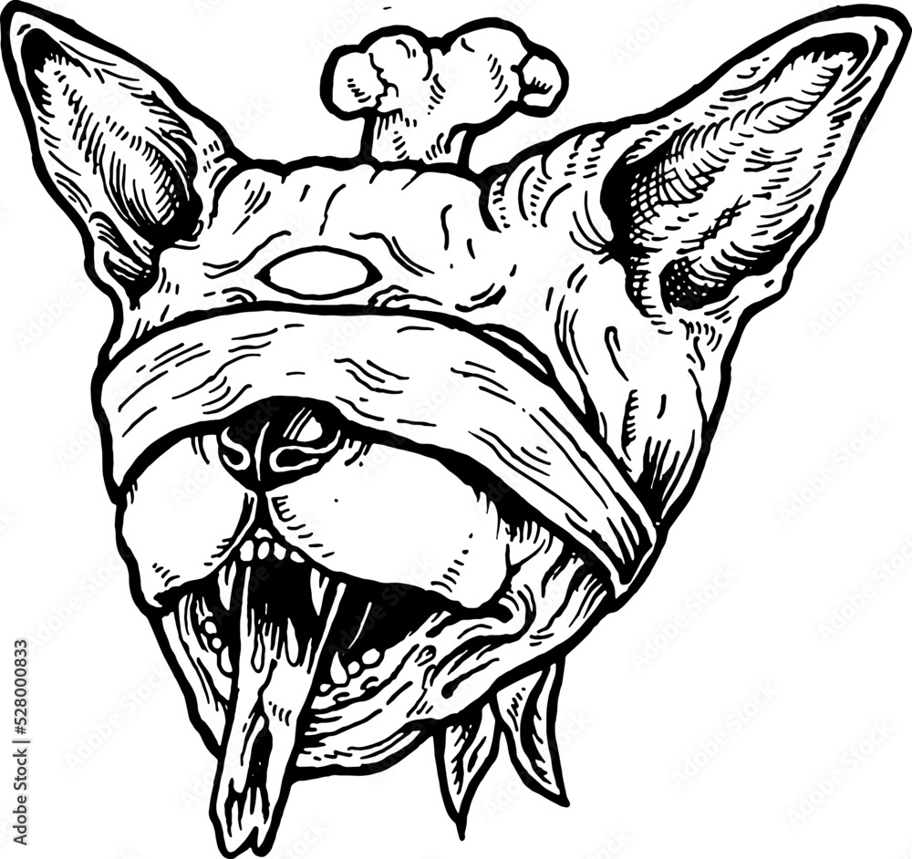 Grafika wektorowa Stock: Dog head skull. Dogs skeleton profile ...