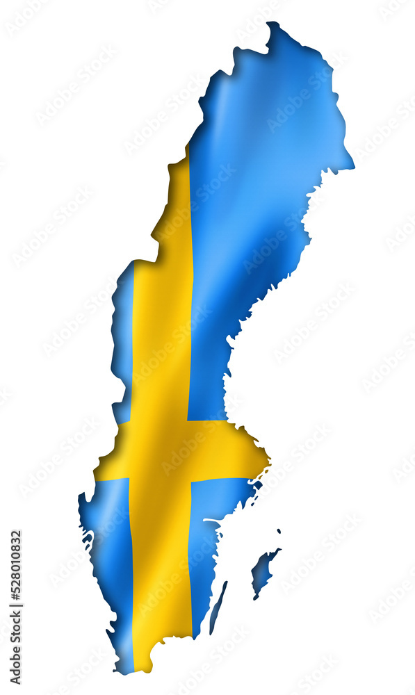 Swedish flag map isolated Stock Illustration | Adobe Stock