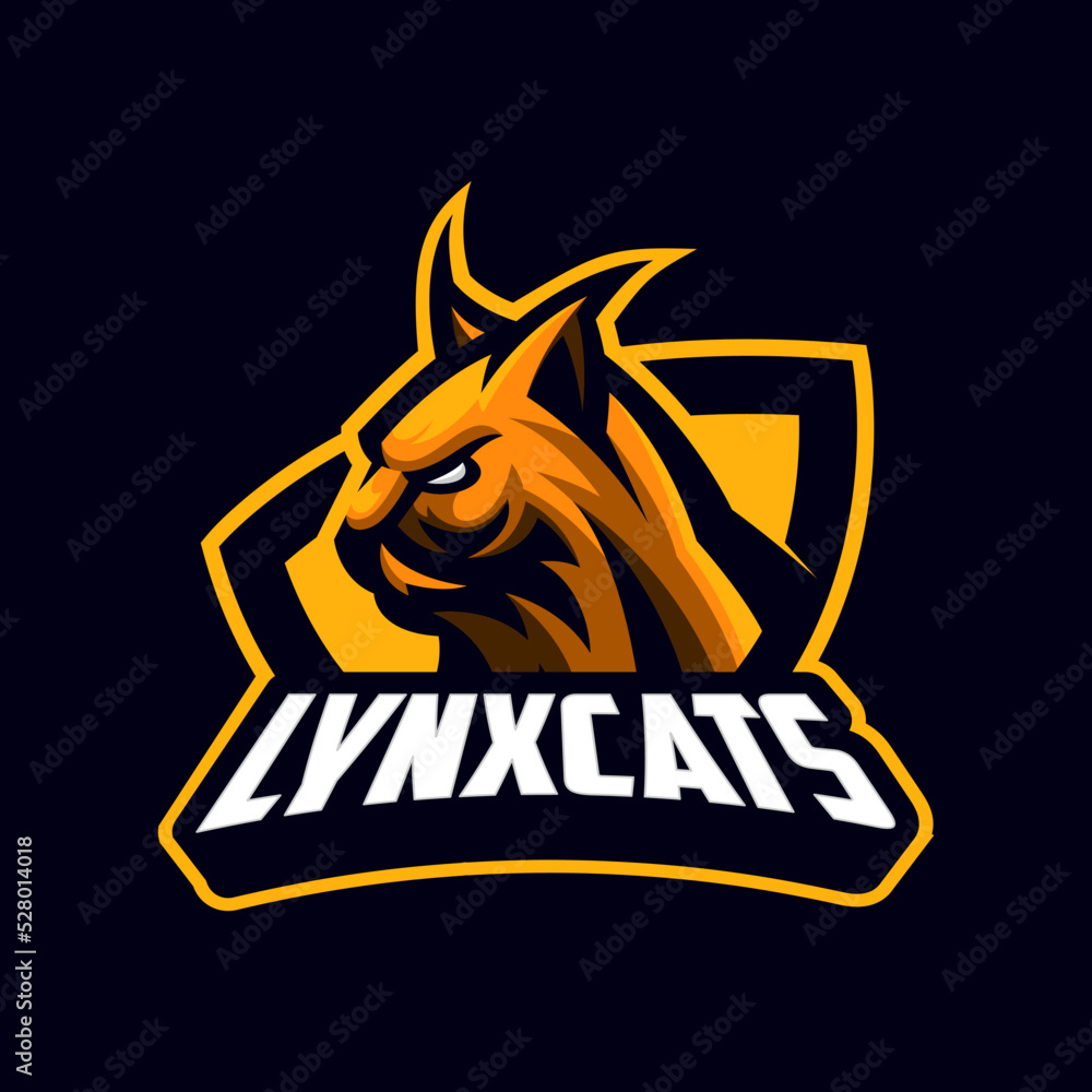Lynx Cat logo illustration sport and e sport mascot logo, vector animal sports team logo Stock ...