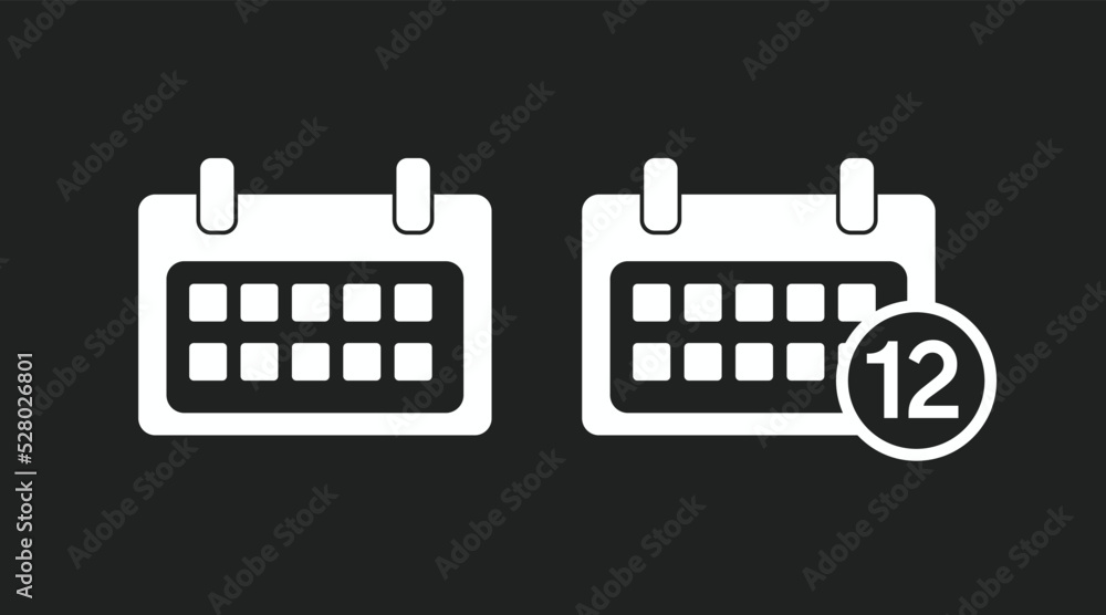 Calendar ion Set. Vector isolated editable black and white illustration ...