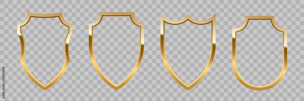 Poster Gold shield frames set vector illustration – Wall Art | UkPosters