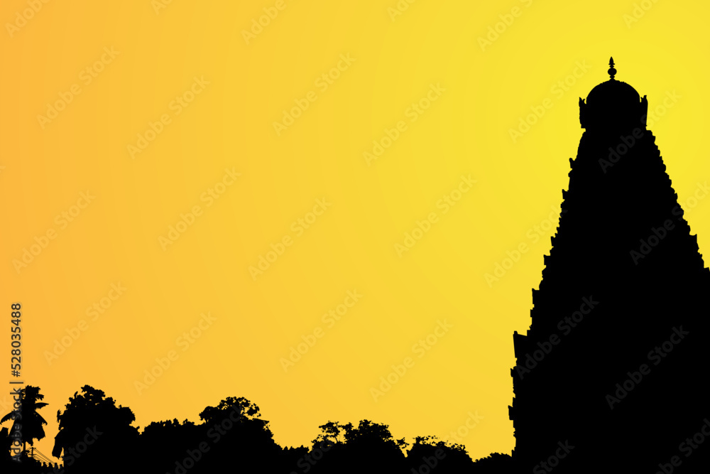 Hindu Temple Silhouette