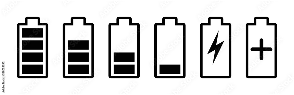 Battery icon set. battery charge level. battery Charging icon. vector ... Battery icon set. battery charge level. battery Charging icon. vector ...