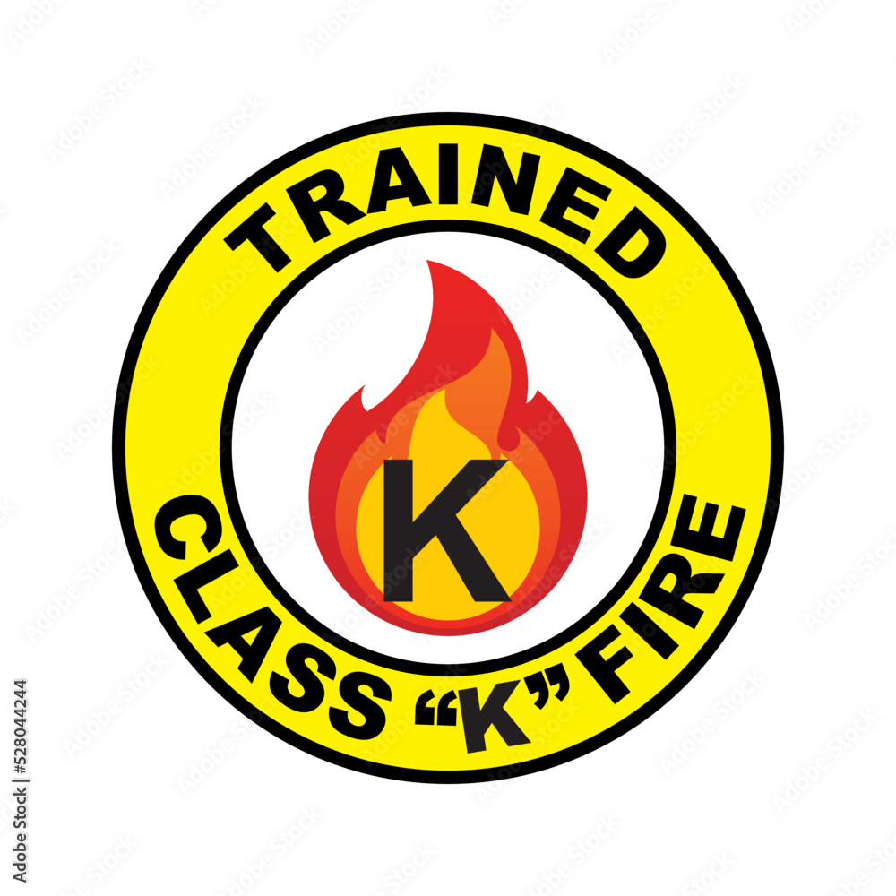 Rounded shape of trained personnel for Class K fire safety training ...