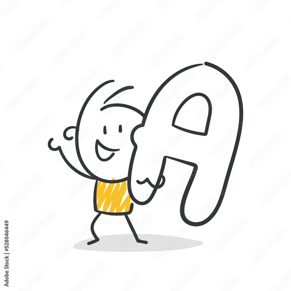 Strichfiguren / Strichmännchen: Buchstabe A. (Nr. 751) Stock ...