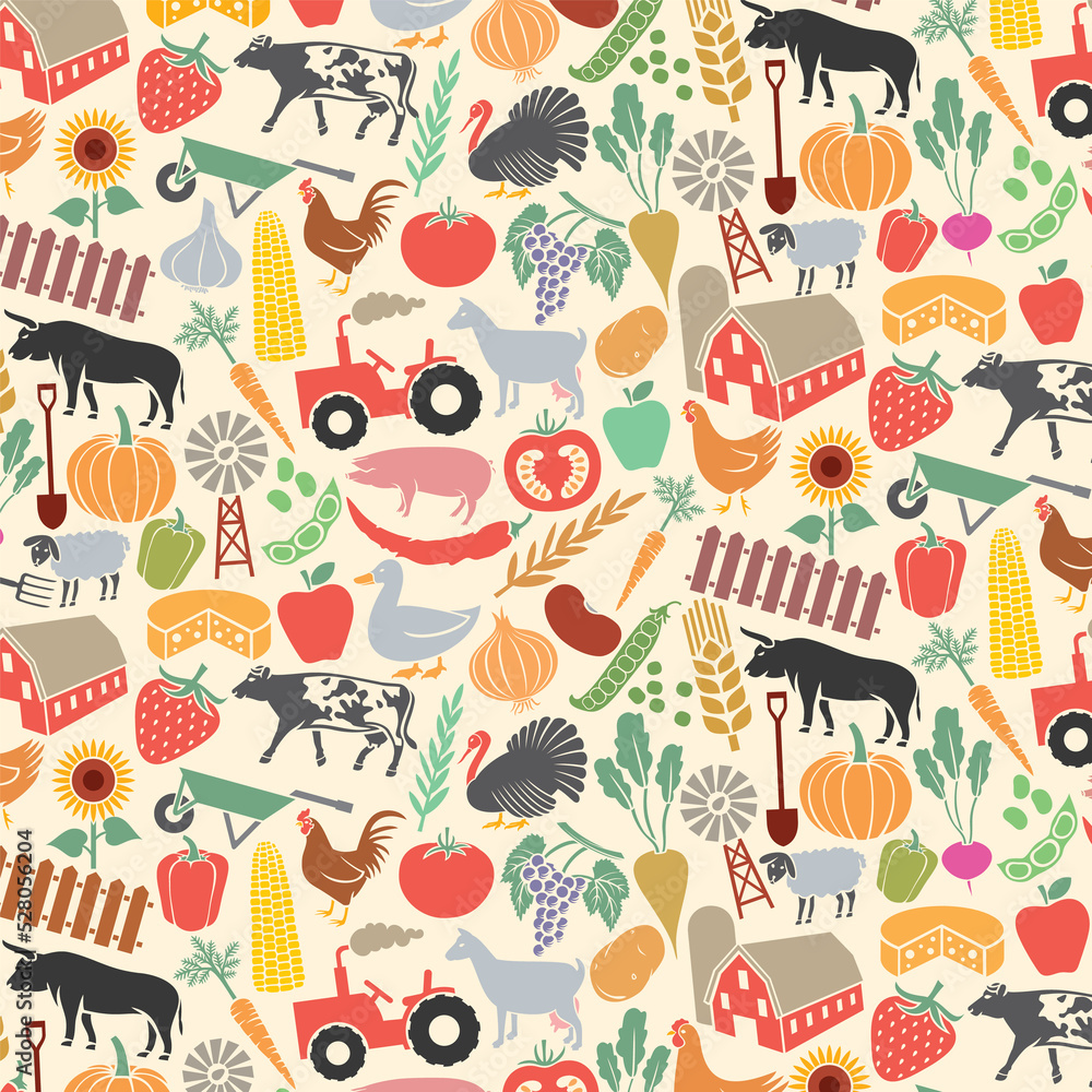 Background pattern with agricultural icons png illustration Stock ...