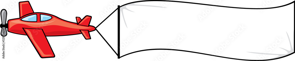 Plane with the banner png illustration Stock Illustration | Adobe Stock
