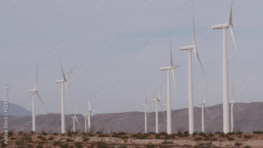 Vídeo do Stock: Windmills turbine rotating, wind farm or power plant ...