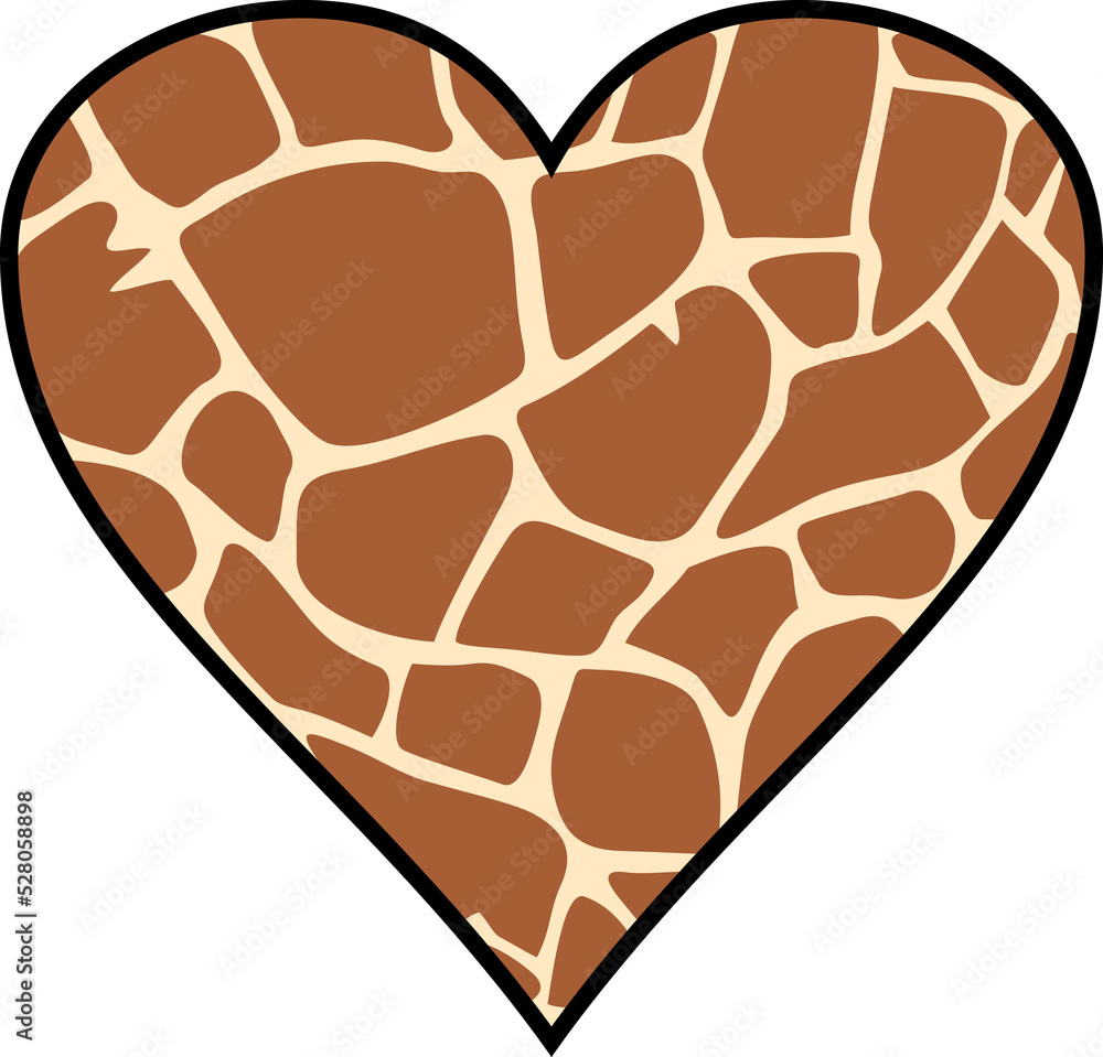 Giraffe heart (animal skin background or pattern) png illustration ...