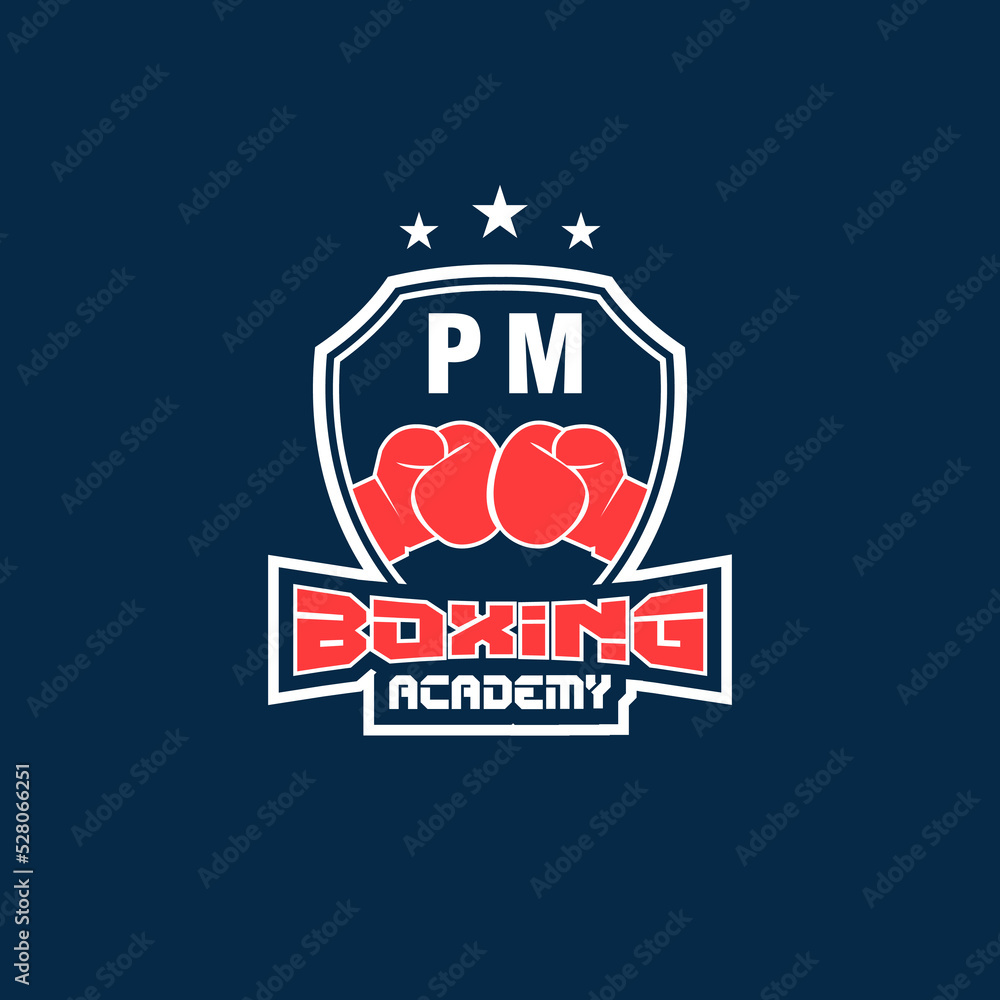 Initial PM Boxing Logo designs, themes, vector, templates and ...