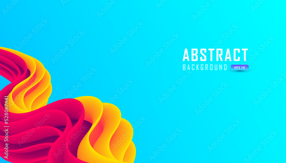 Gradient background with realistic 3d Fluid with wide space for text ...
