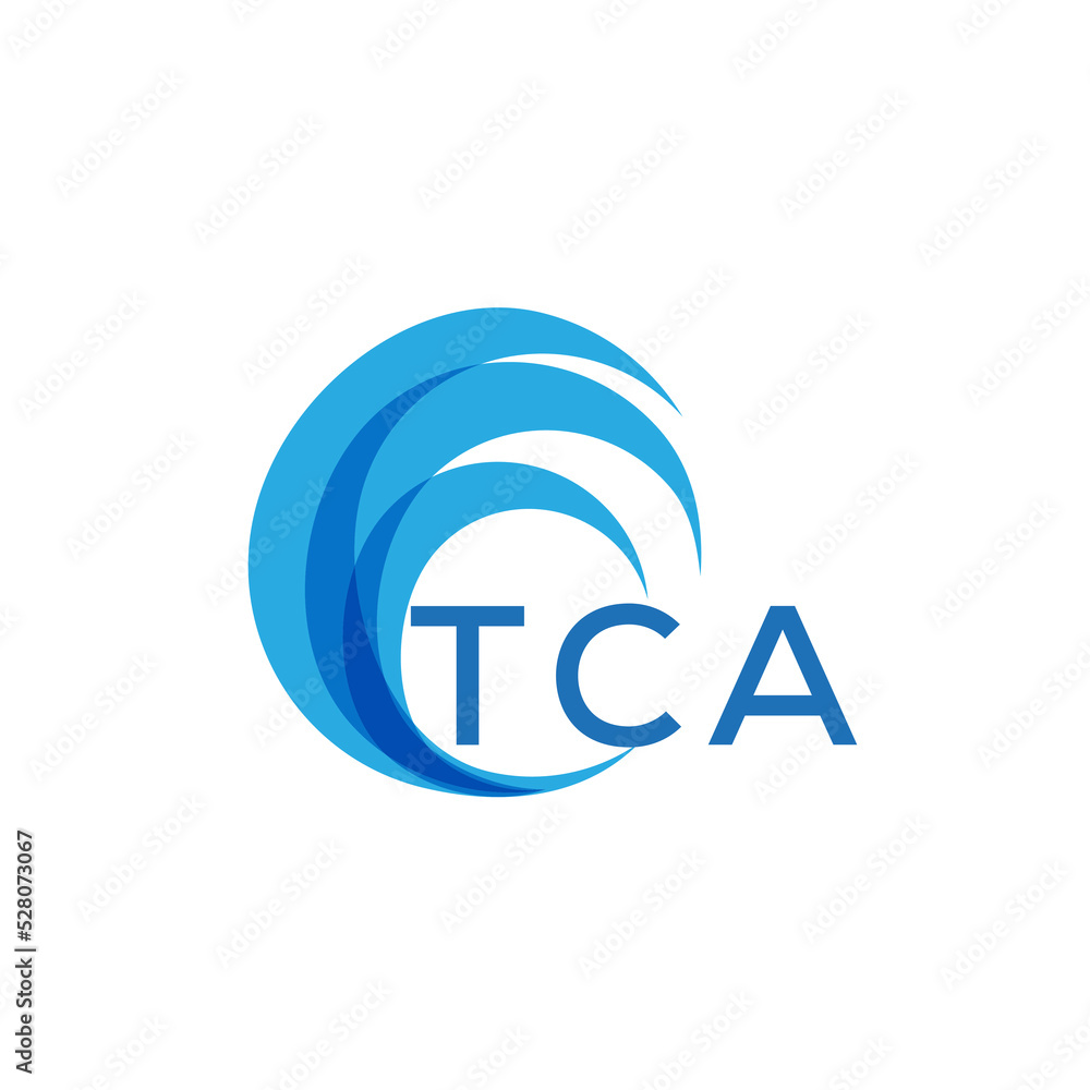 TCA letter logo. TCA blue image on white background. TCA Monogram logo ...