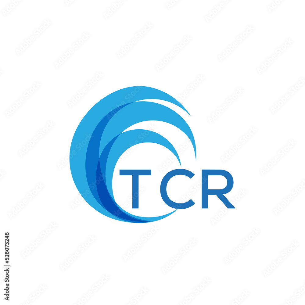 TCR letter logo. TCR blue image on white background. TCR Monogram logo ...