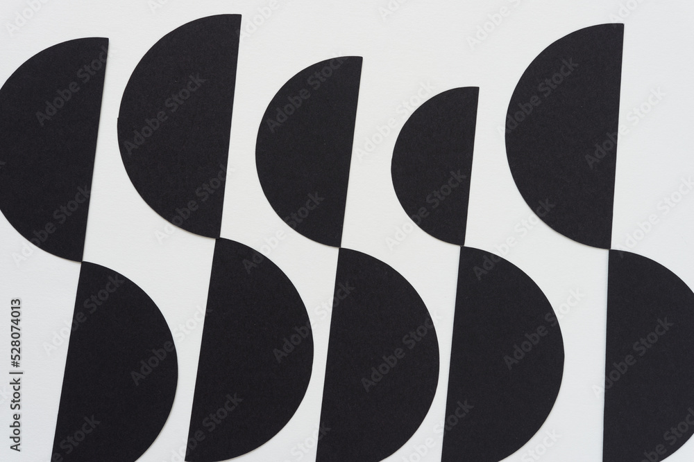 abstract black and white paper background with semi circle motif Stock ...