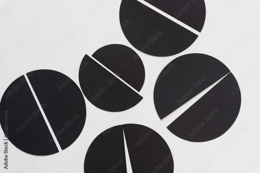 abstract black and white paper background with semi circle motif Stock ...