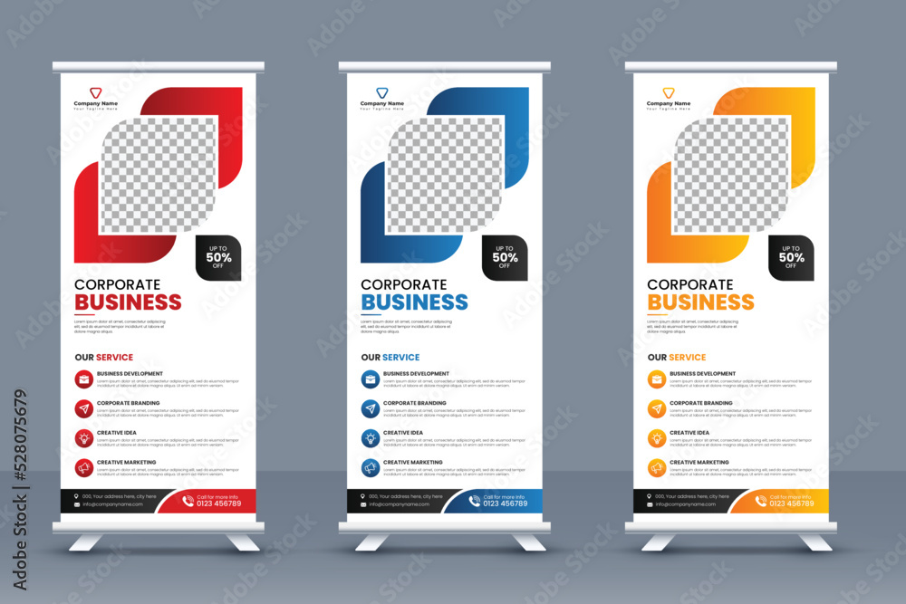 Modern Corporate Business Roll up banner template design or company ...
