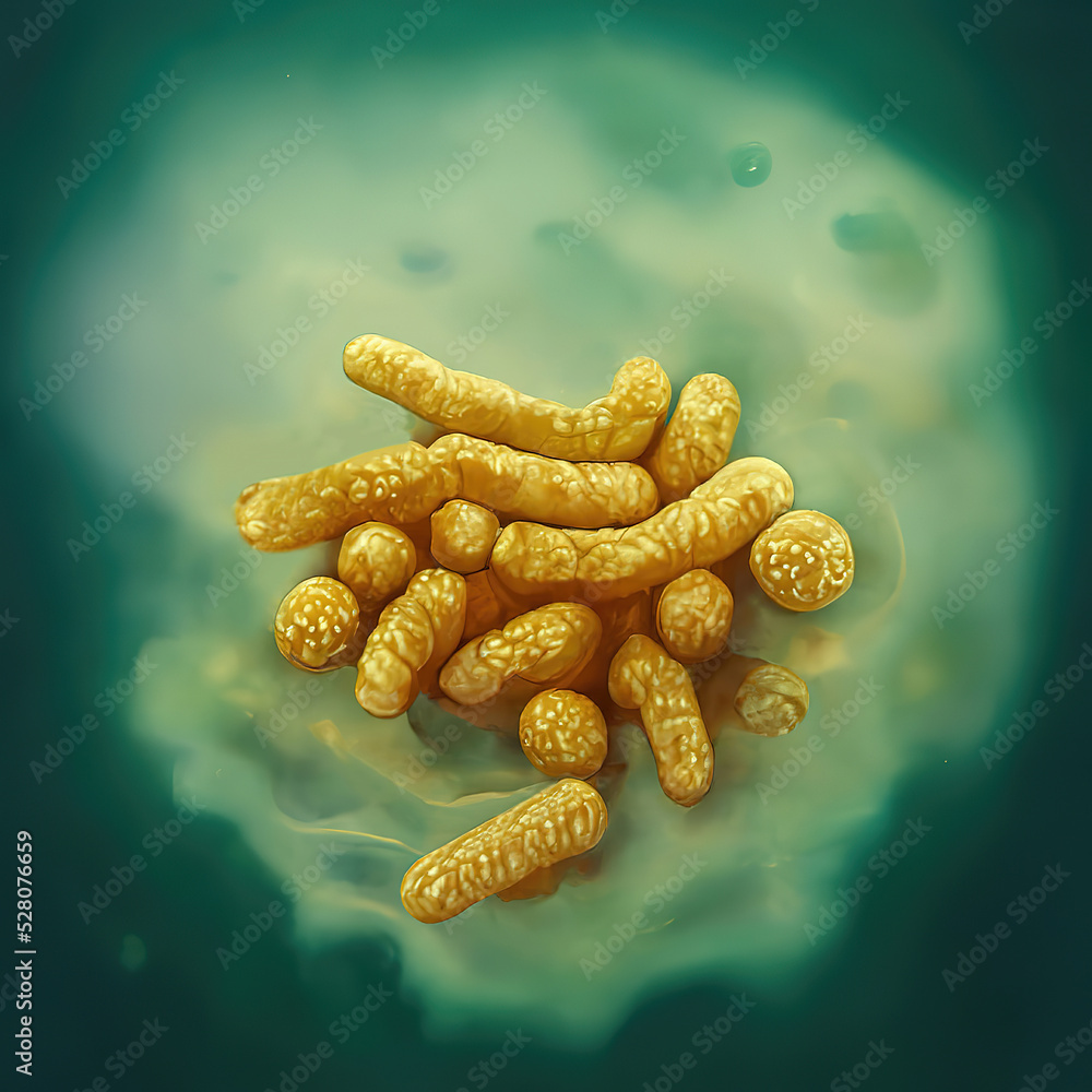 Microscopic view of cholera bacteria Stock Illustration | Adobe Stock